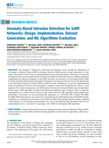 Greenwich Academic Literature Archive - Anomaly-based intrusion detection for IoMT networks ...